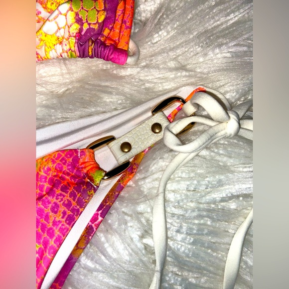 lady lux | Swim | Pink And Yellow String Bikini Swimwear | Poshmark